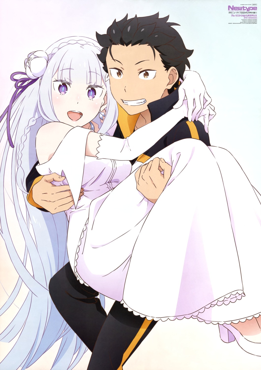 sagawa haruka re zero kara hajimeru isekai seikatsu emilia (re zero) natsuki subaru dress gym ...